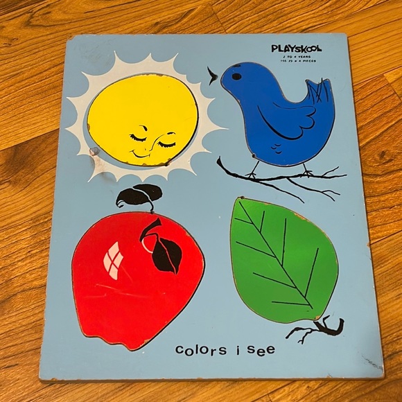 Playskool | Toys | Vintage Playskool Colors Wooden Puzzle | Poshmark